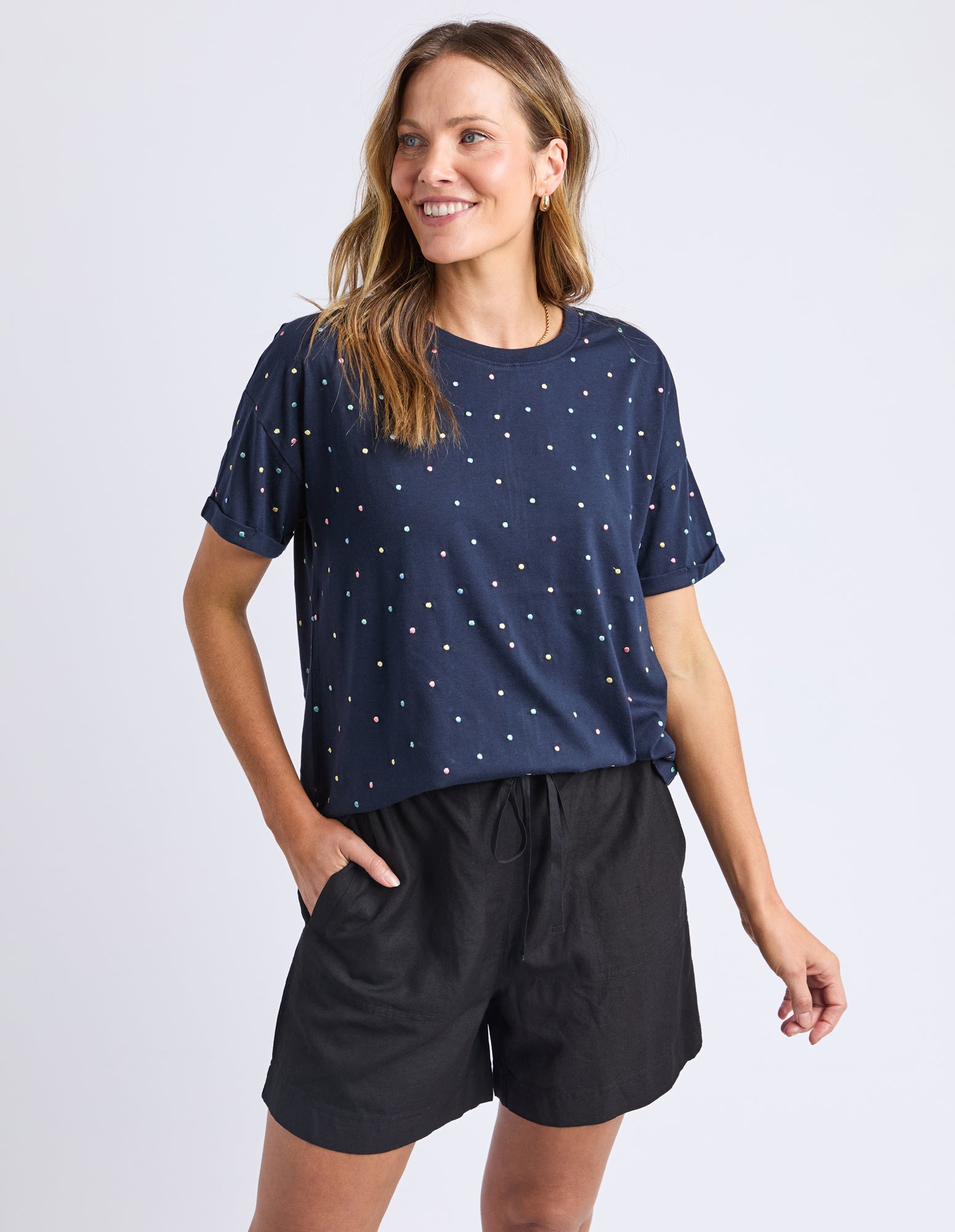 Festive Spot Tee Navy – Elm Lifestyle