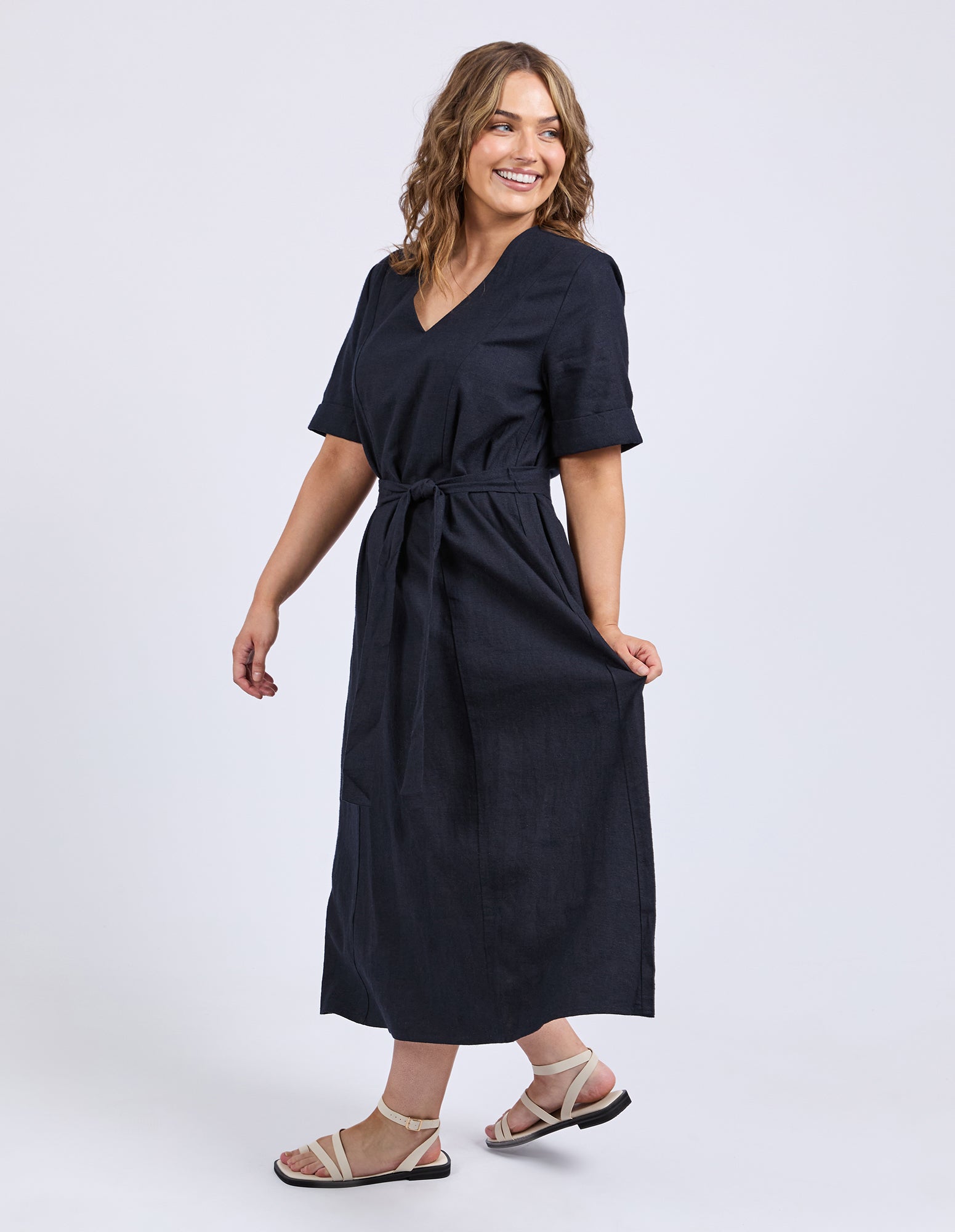 Lily Midi Dress Dark Sapphire – Elm Lifestyle