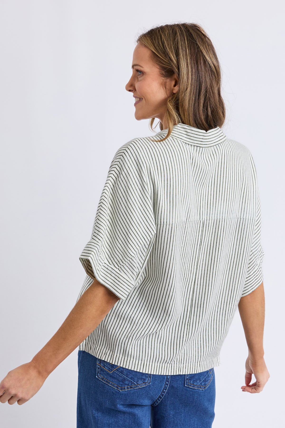 Ruth Ss Shirt Basil Stripe – Elm Lifestyle