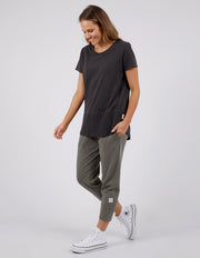 Rib S/S Tee Washed Black – Elm Lifestyle