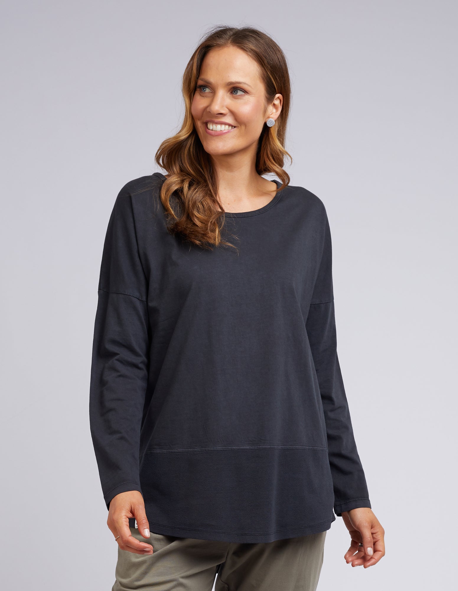 Rib L/S Tee Washed Black – Elm Lifestyle