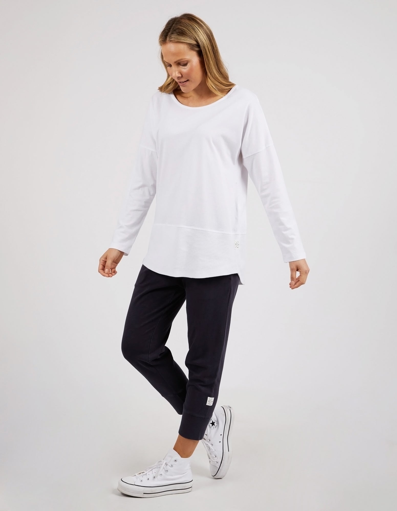 Rib Long Sleeve White – Elm Lifestyle